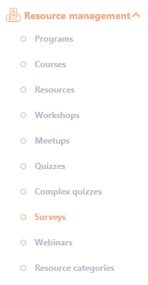 Survey table – LMS Collaborator knowledge base.